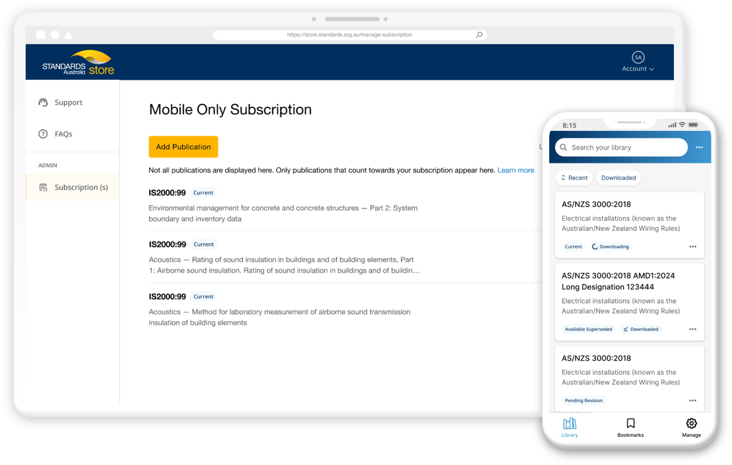 Standards Australia Store Mobile App